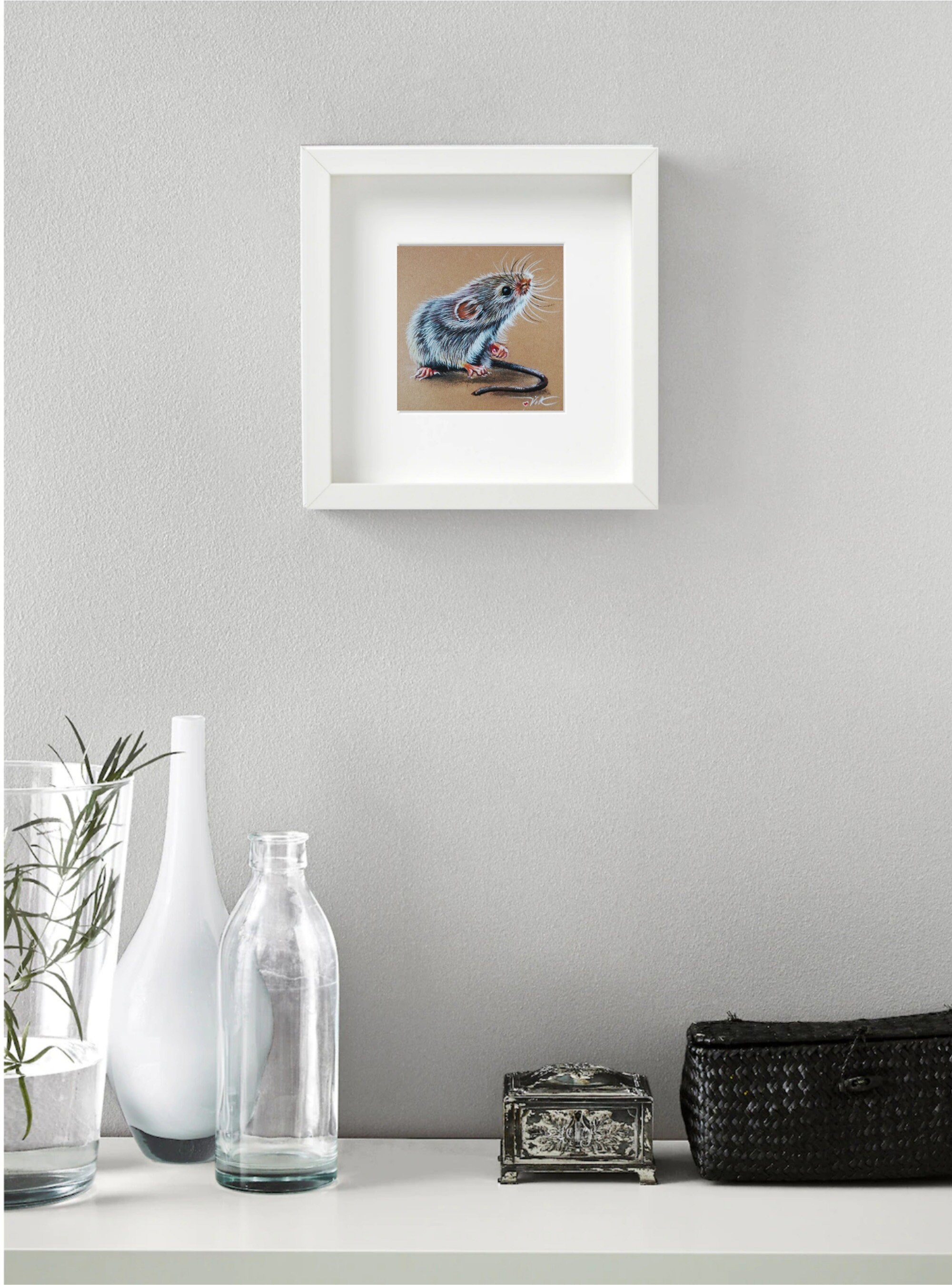 Mouse Painting Animals Original Art Animals Painting Pastel - Etsy