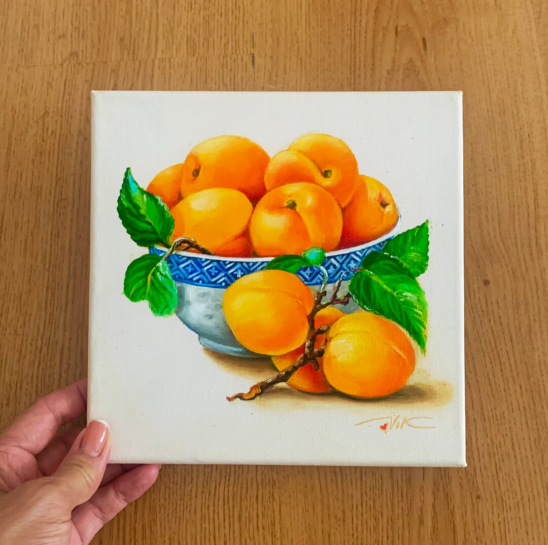 Apricots Painting Original Oil Art Fruit Painting Artwork Wall Art Home ...