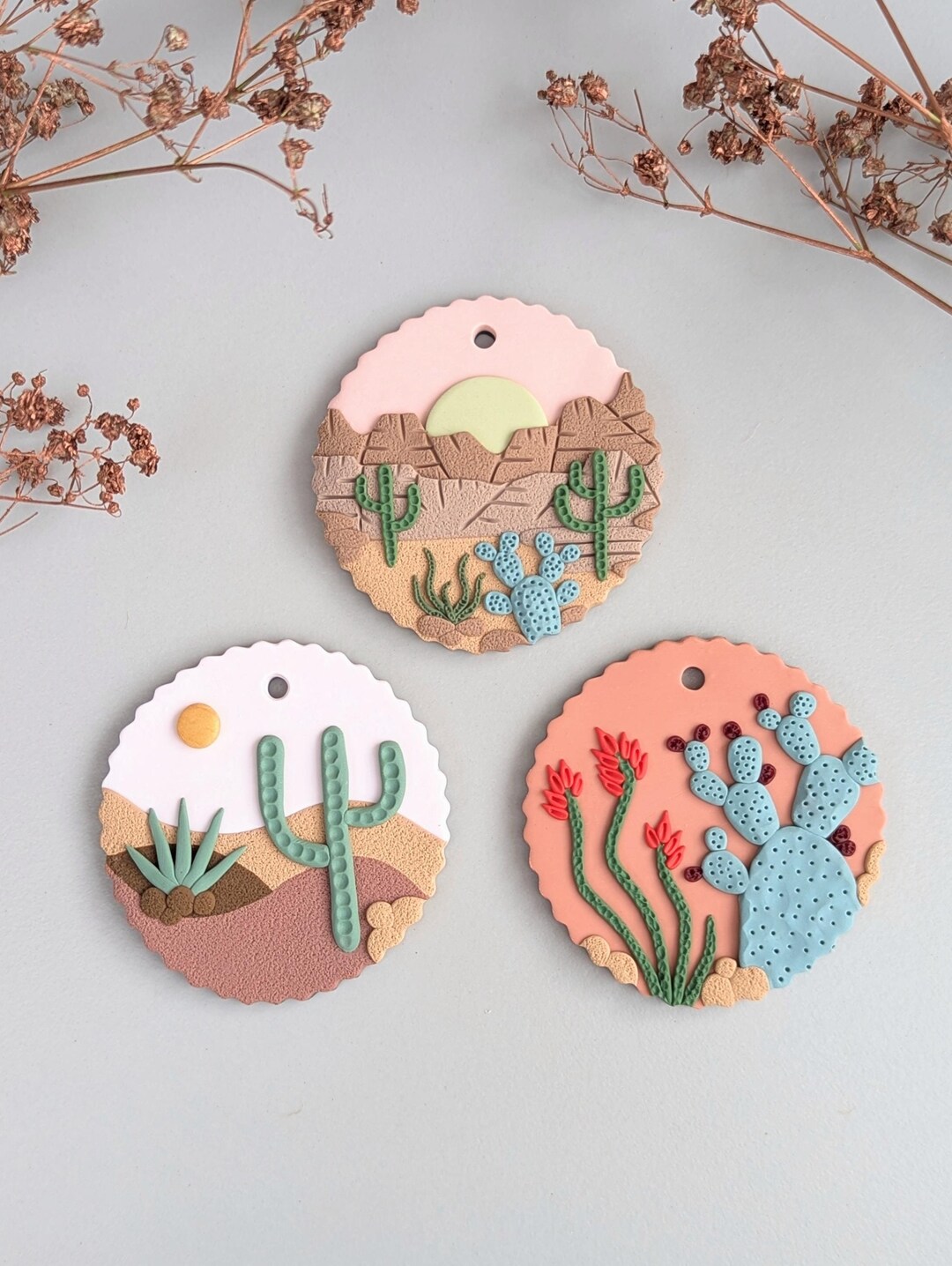 Choose Your Own DESERT LANDSCAPE Clay Holiday Tree Ornaments (handmade ...