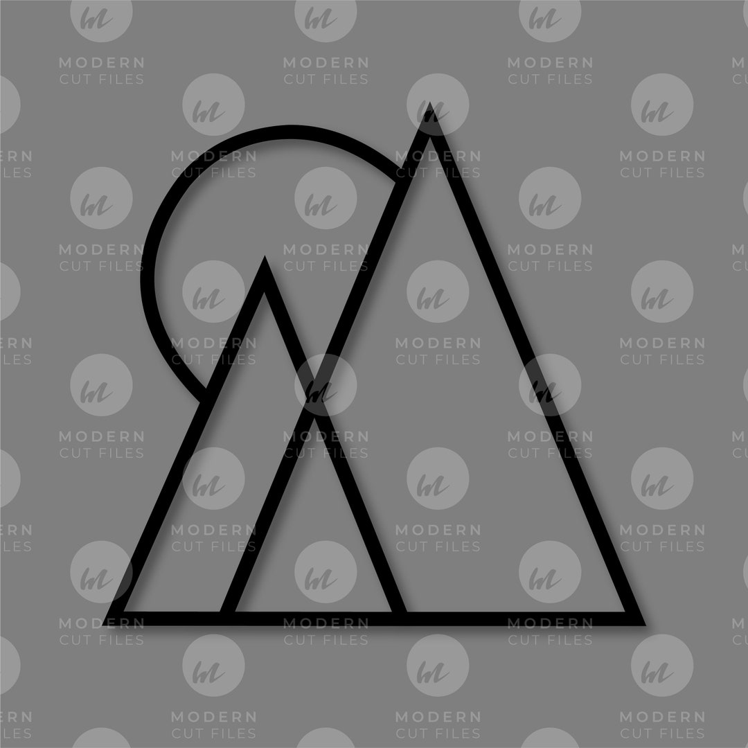 Geometric Mountainscape SVG// Mountains Wall Art SVG// Laser Cut File ...