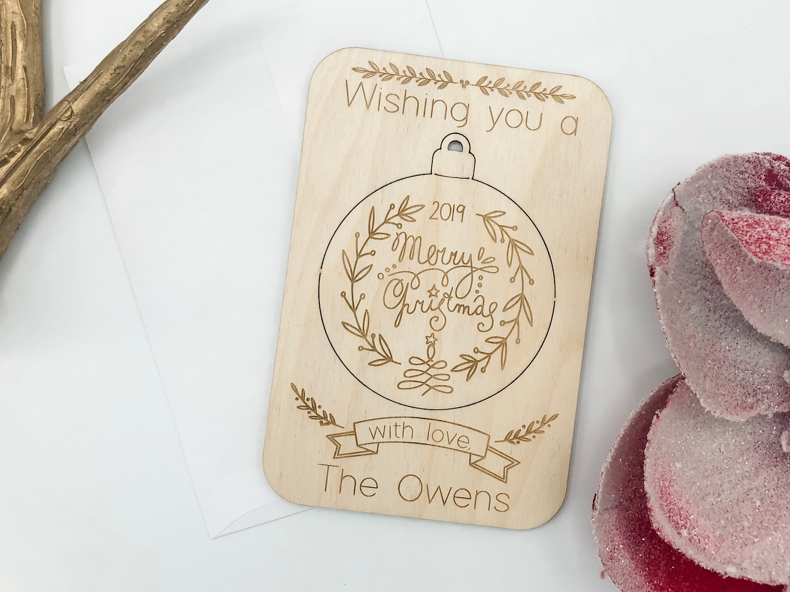 Holiday Card Svg//punch-out Ornament Card SVG // Laser Cut - Etsy