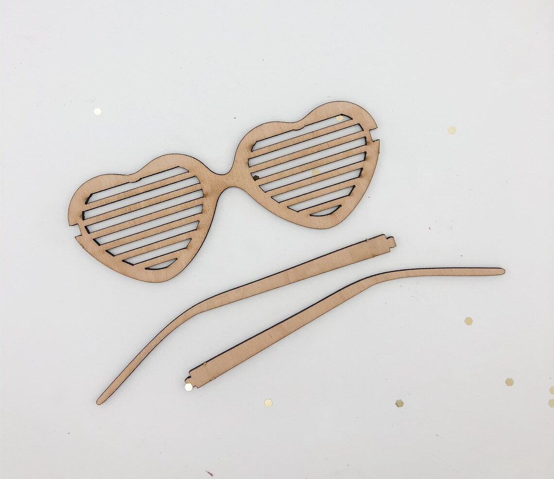 Valentines Card SVG// Punch-out Heart Glasses Card SVG// Laser Cut File ...