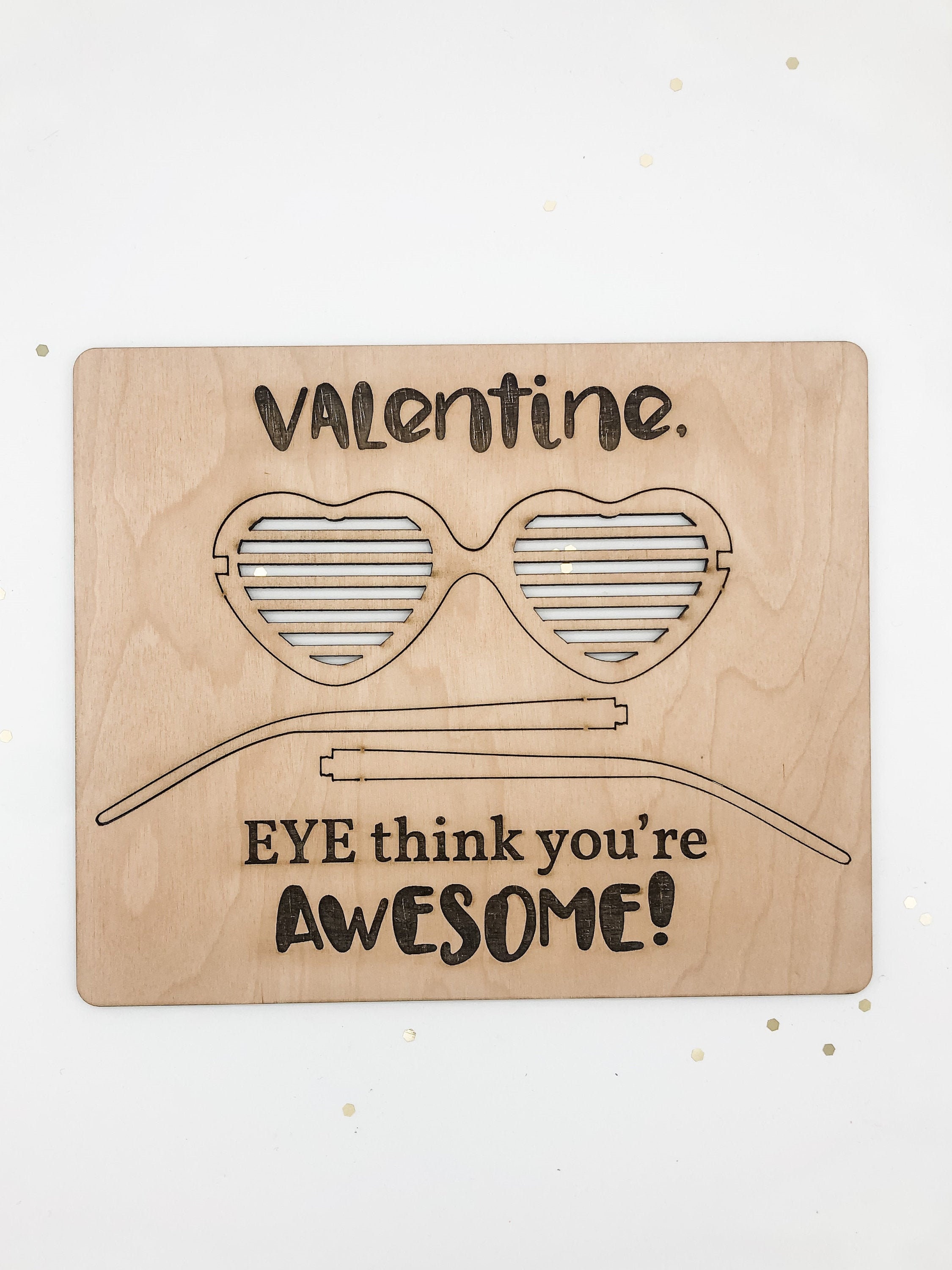 Valentines Card SVG// Punch-out Heart Glasses Card SVG// Laser Cut File ...