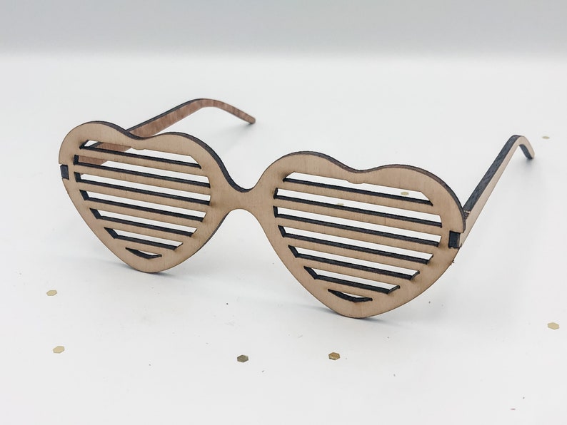 Valentines Card SVG// Punch-out Heart Glasses Card SVG// Laser Cut File ...