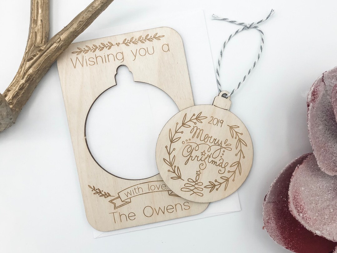 Holiday Card Svg//punch-out Ornament Card SVG // Laser Cut File - Etsy