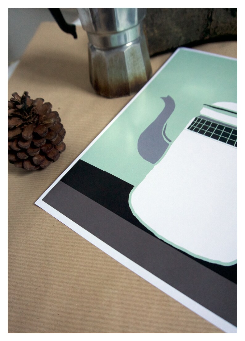 Retro Coffee Pot Art Print A4 Kitchen Print Graphic Art - Etsy
