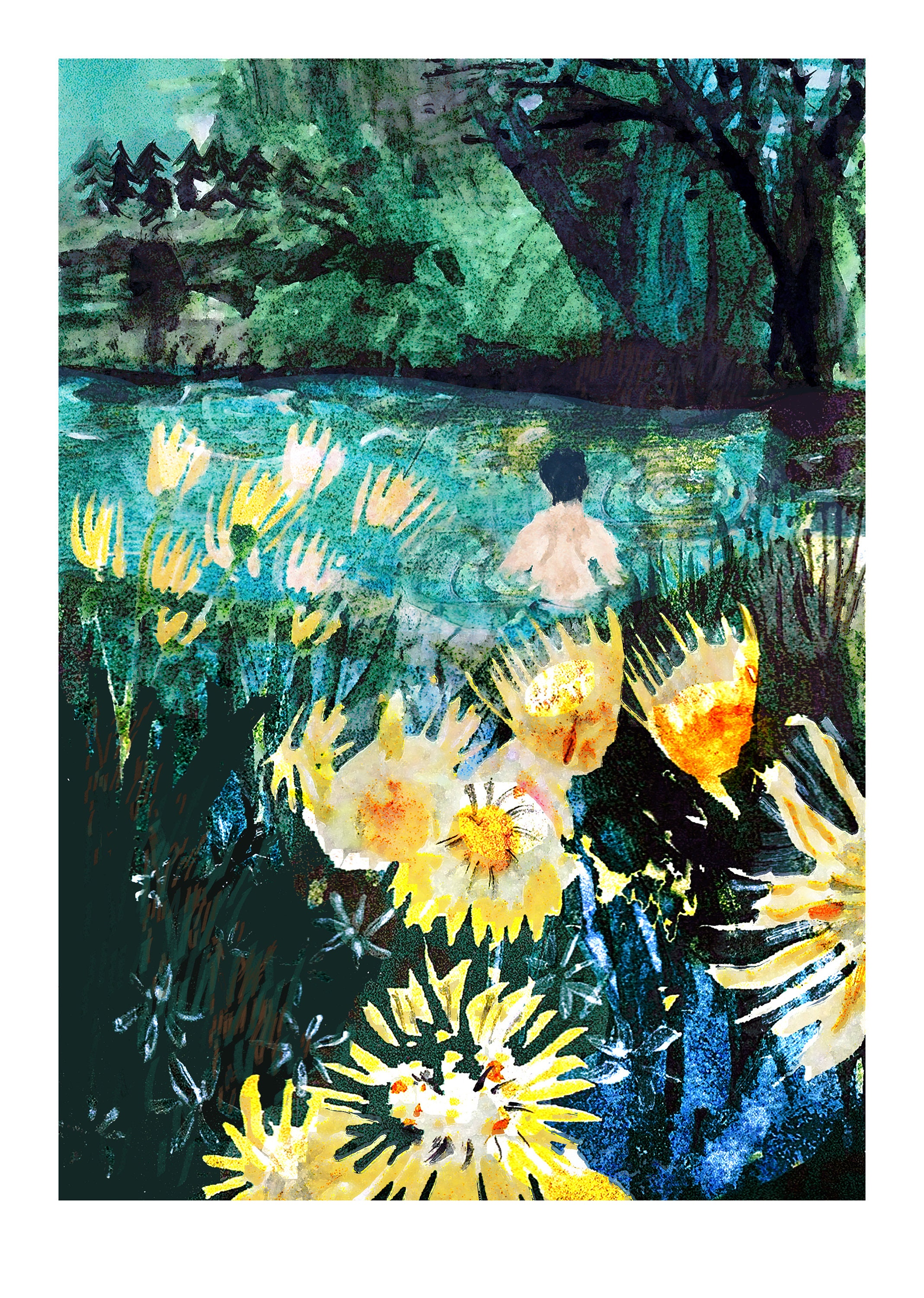 River Swim | Wild Swimming | Art Print - Etsy UK