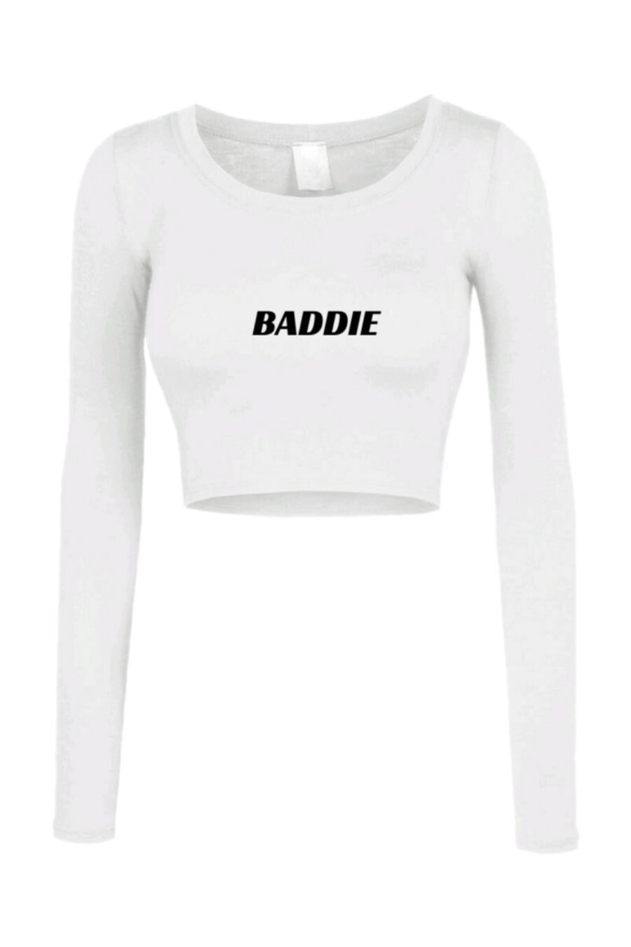 Black Baddie Logo Long Sleeve Crop Top Shirt Women blouse | Etsy