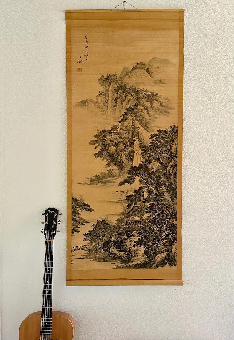 18th Century Japanese Landscape Scroll - Etsy