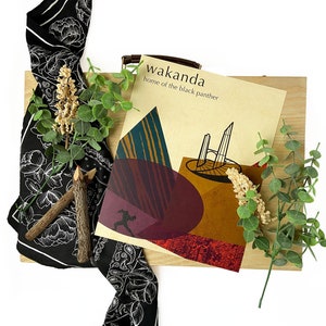 Black Panther Art Print Wakanda Travel Poster Mid Century - Etsy