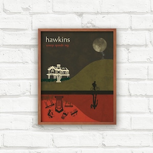 Hawkins Travel Poster, Stranger Things Inspired Art Print, Subtle ...