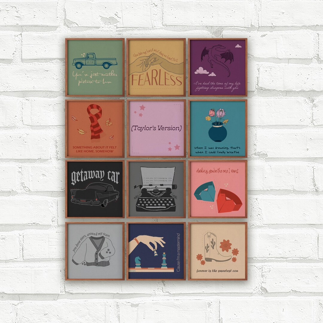 Taylor Swift Eras Poster Set, Eras Album Art, Mini Print Set, Minimal ...