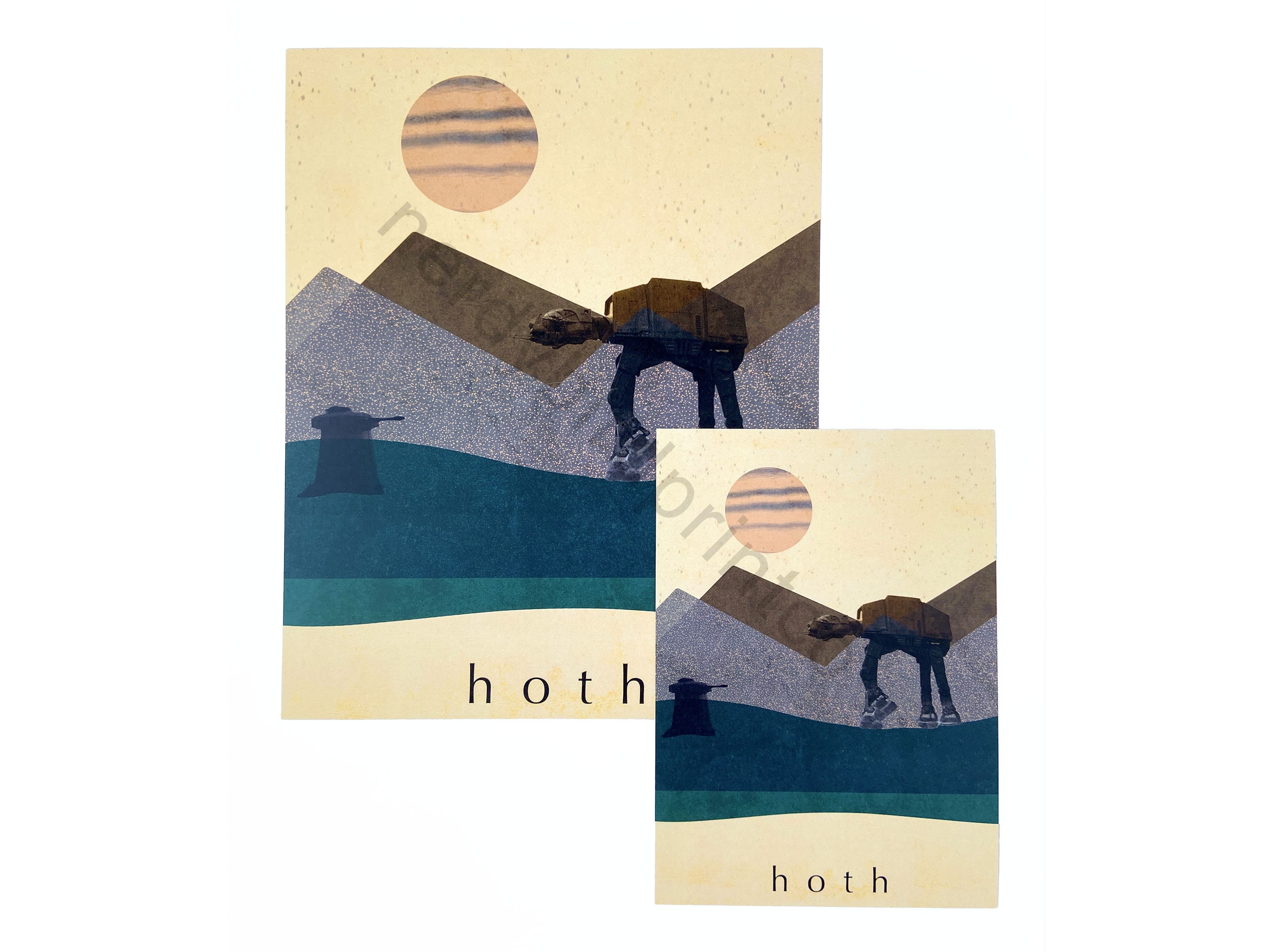 Star Wars Art Print, Hoth Travel Poster, Mid Century Modern, Retro Wall ...