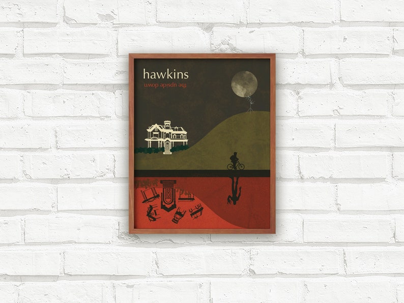 Hawkins Travel Poster Stranger Things Inspired Art Print - Etsy