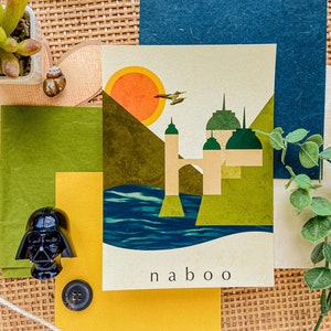 Star Wars Art Print, Naboo Travel Poster, Mid Century Modern, Retro ...