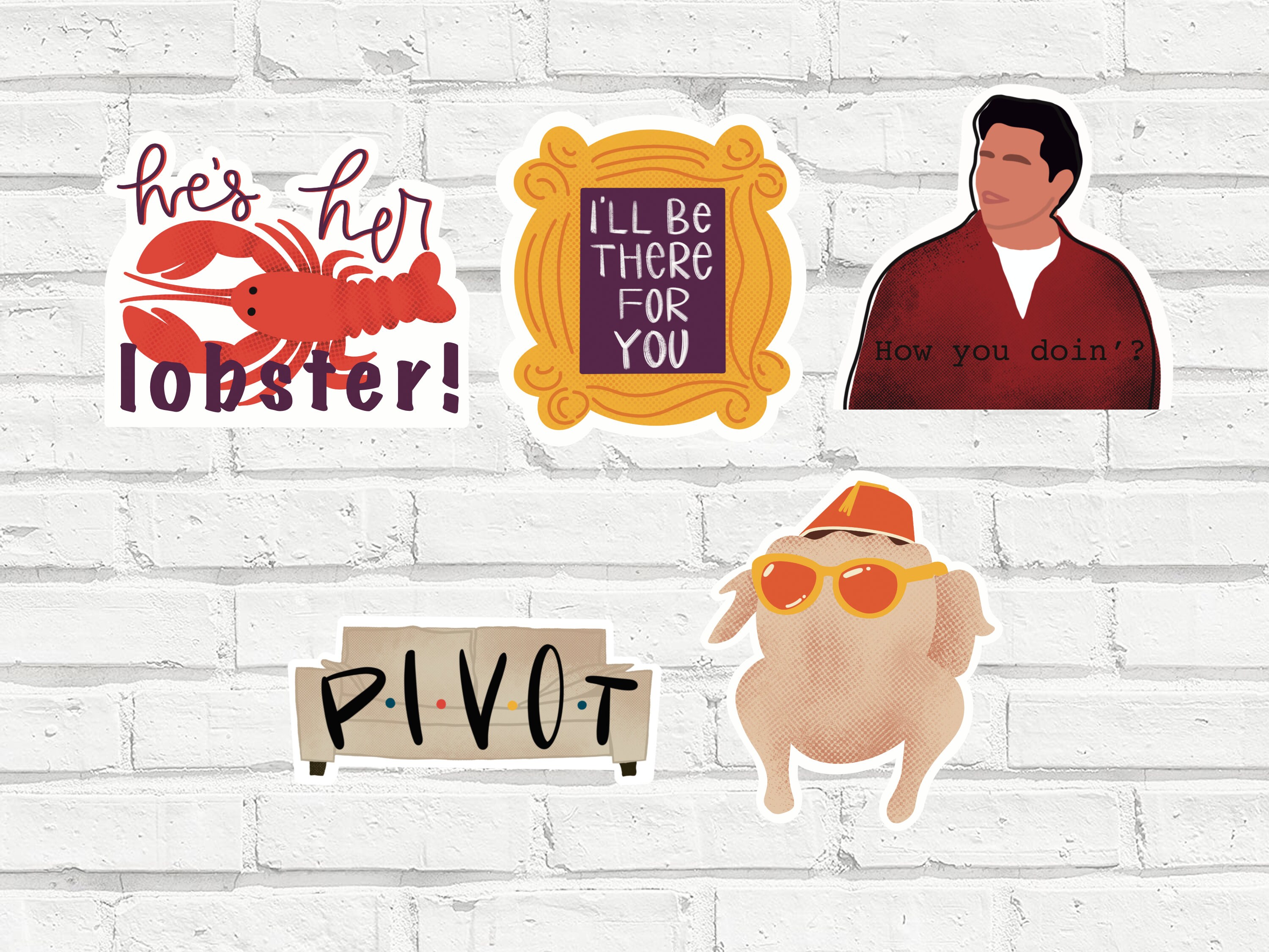 Friends TV Show Sticker Pack Vinyl Sticker Set Laptop and | Etsy
