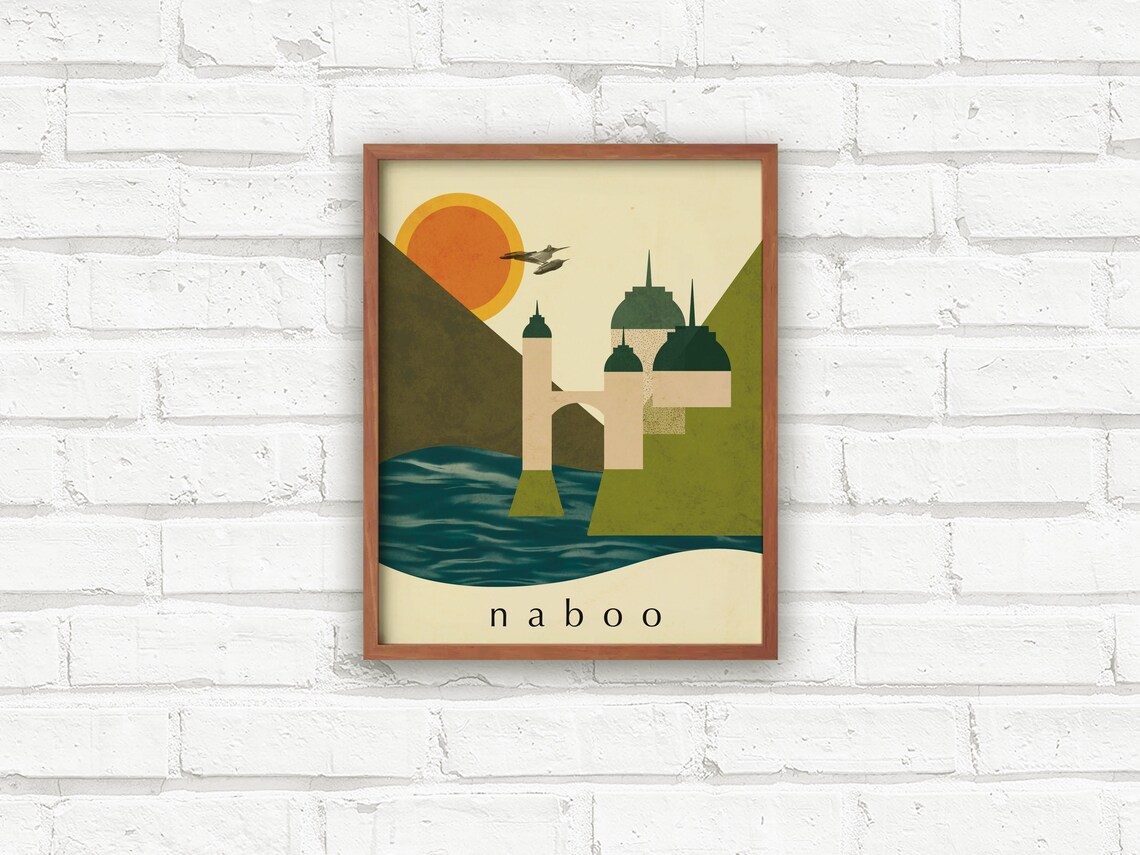 Star Wars Art Print Naboo Travel Poster Mid Century Modern - Etsy