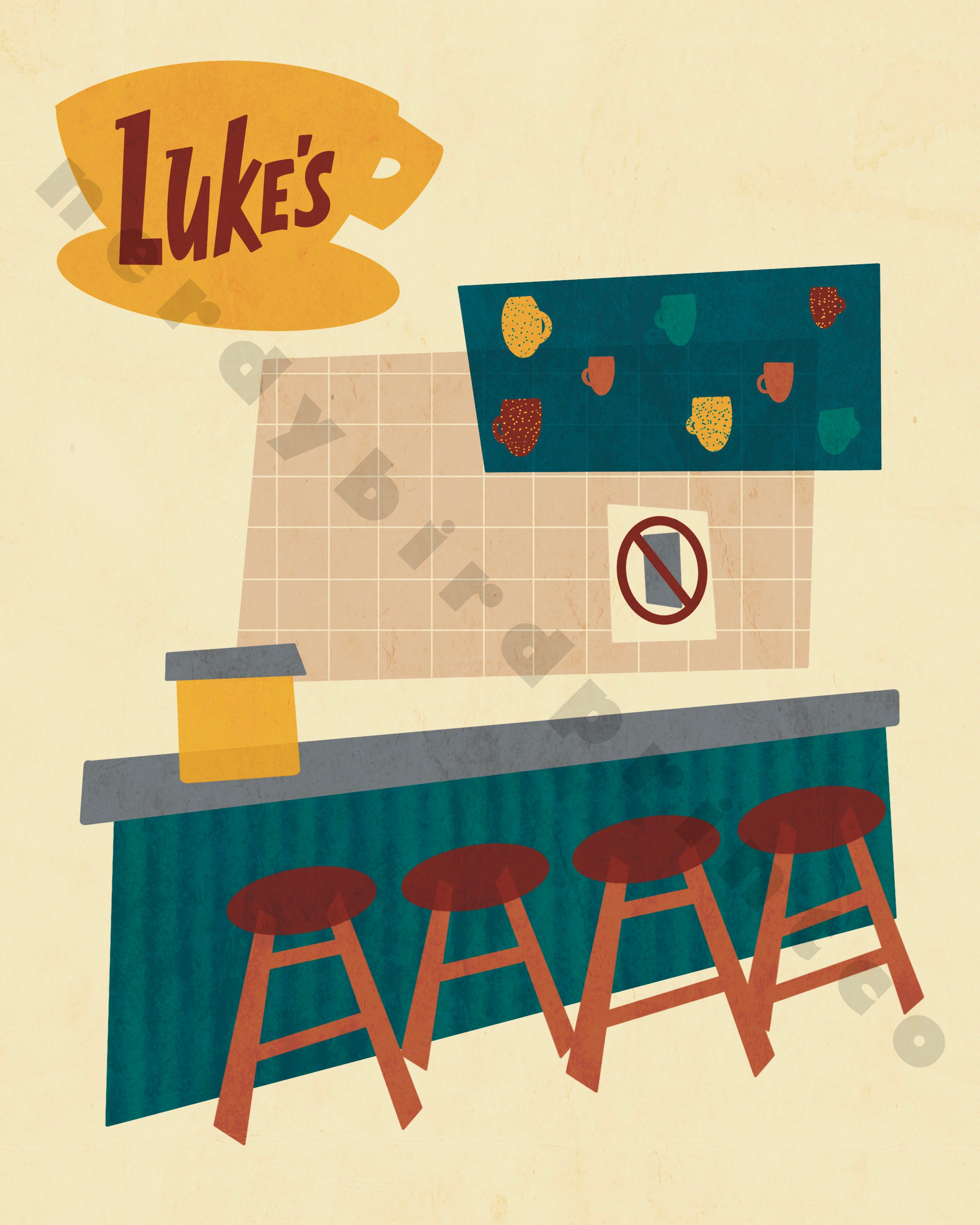Gilmore Girls Art Print Luke's Diner Poster Mid Century - Etsy Singapore