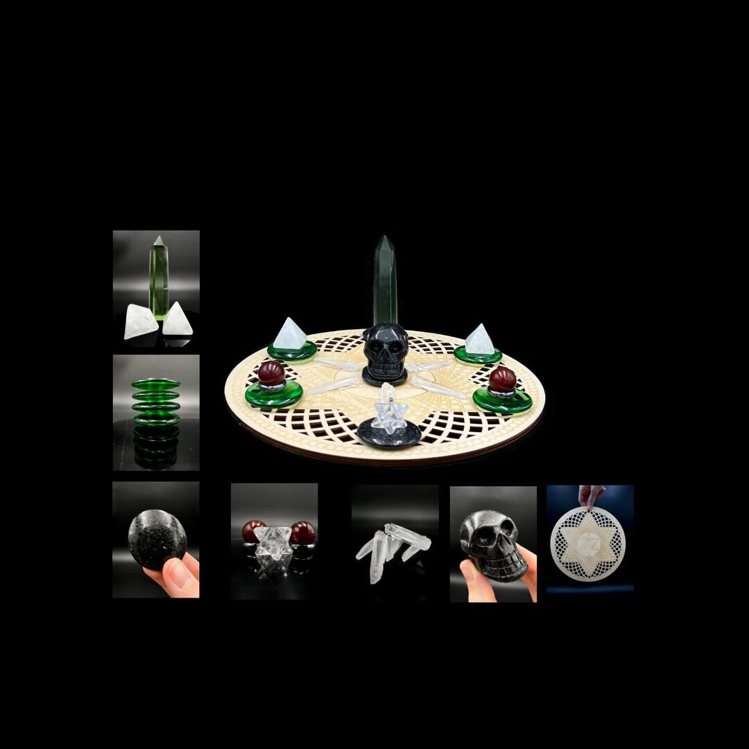 Crystal Grid. Past Life Crystal Grid. Nuummite. Andara. Crystal Skull ...