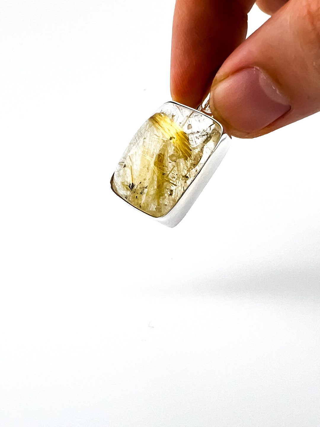 Crystal Necklace. Angel Hair Quartz. Rutile Quarts. Rutilated Quartz ...