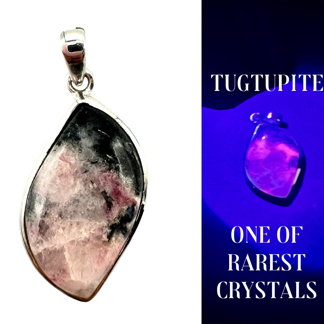Tugtupite Crystal Necklace VERY RARE From Greenland Silver Necklace ...