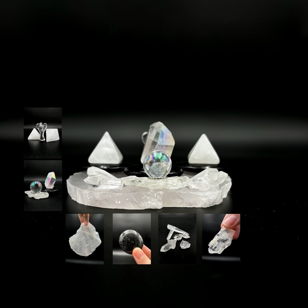 Crystal Grid. Encoded Grid Nuummite Quartz Rose Quartz, Angel Andara ...