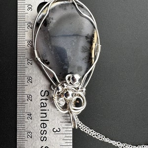 MERLINITE CRYSTAL NECKLACE Stone of Magic, Increase Intuition, Silver ...