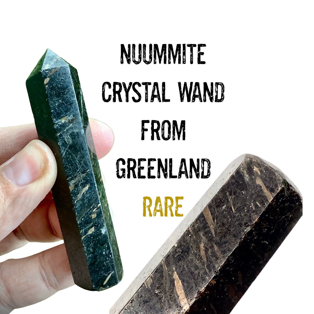 Nuummite Crystal Wand | Rare Genuine Shaman’s Stone for Shield ...