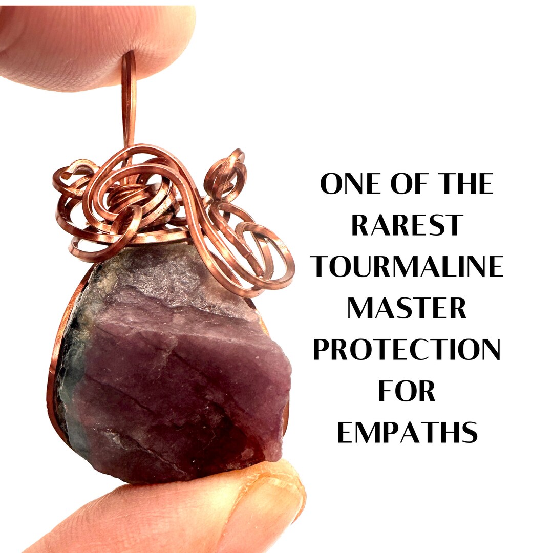 Paraiba Tourmaline Crystal Pendant, RARE Empath Protection Tourmaline ...