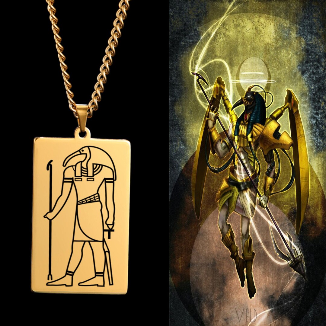 Thoth Necklace. Gold Plated Stainless Steel. Vortex to God of - Etsy