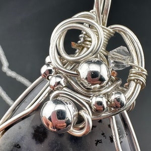 MERLINITE CRYSTAL NECKLACE Stone of Magic, Increase Intuition, Silver ...