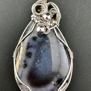 MERLINITE CRYSTAL NECKLACE Stone of Magic, Increase Intuition, Silver ...