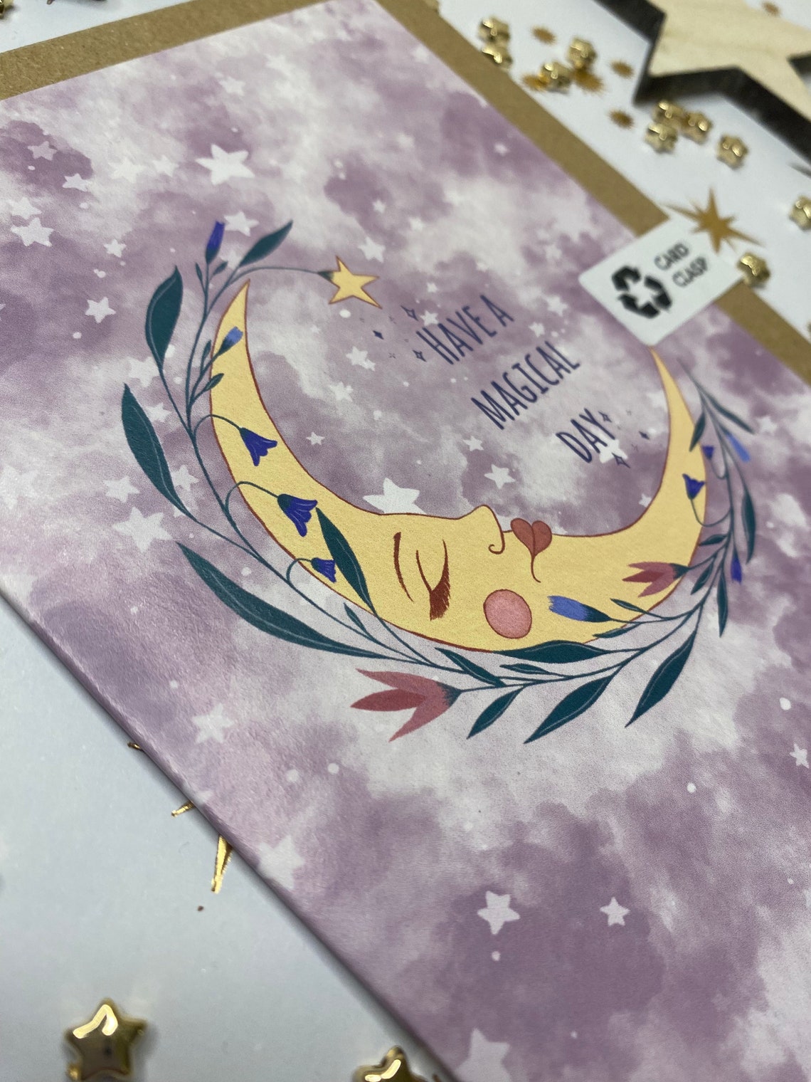 La Luna Celestial Moon Greetings Card Inspirational Quote Clouds and ...