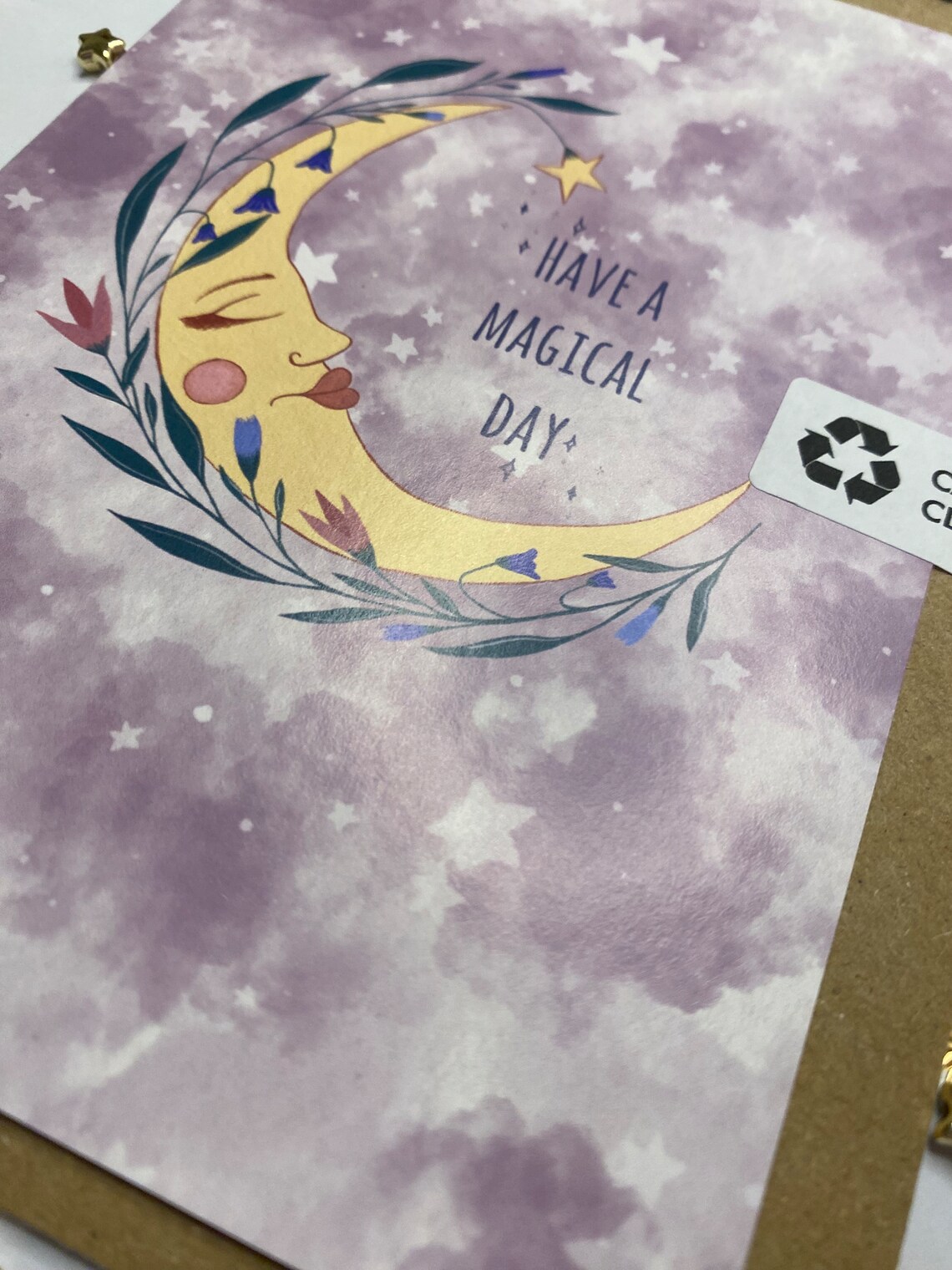 La Luna Celestial Moon Greetings Card Inspirational Quote Clouds and ...