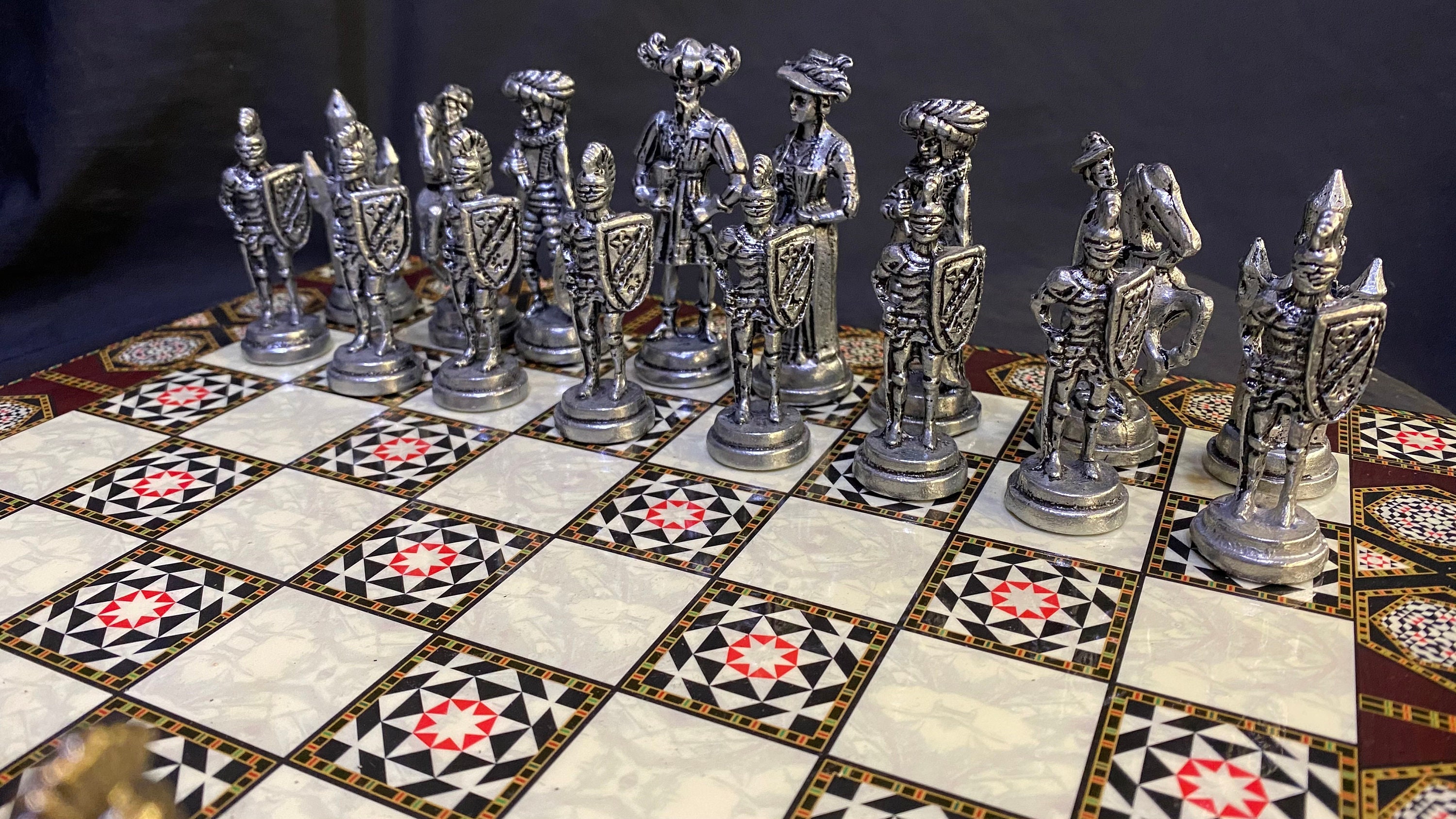 Chess New Year Gift Mythological Figures Chess Set wBoard Square Board ...