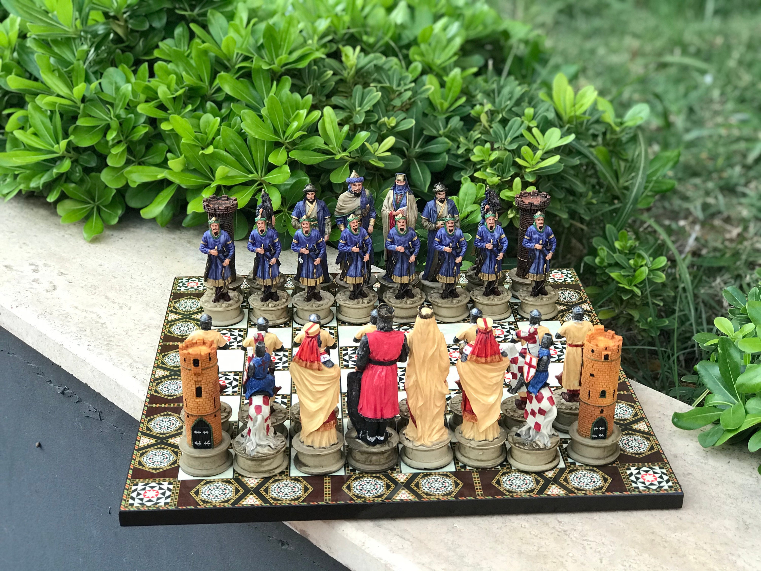 Chess New Year Gift Mythological Figures Chess Set wBoard Square Board ...