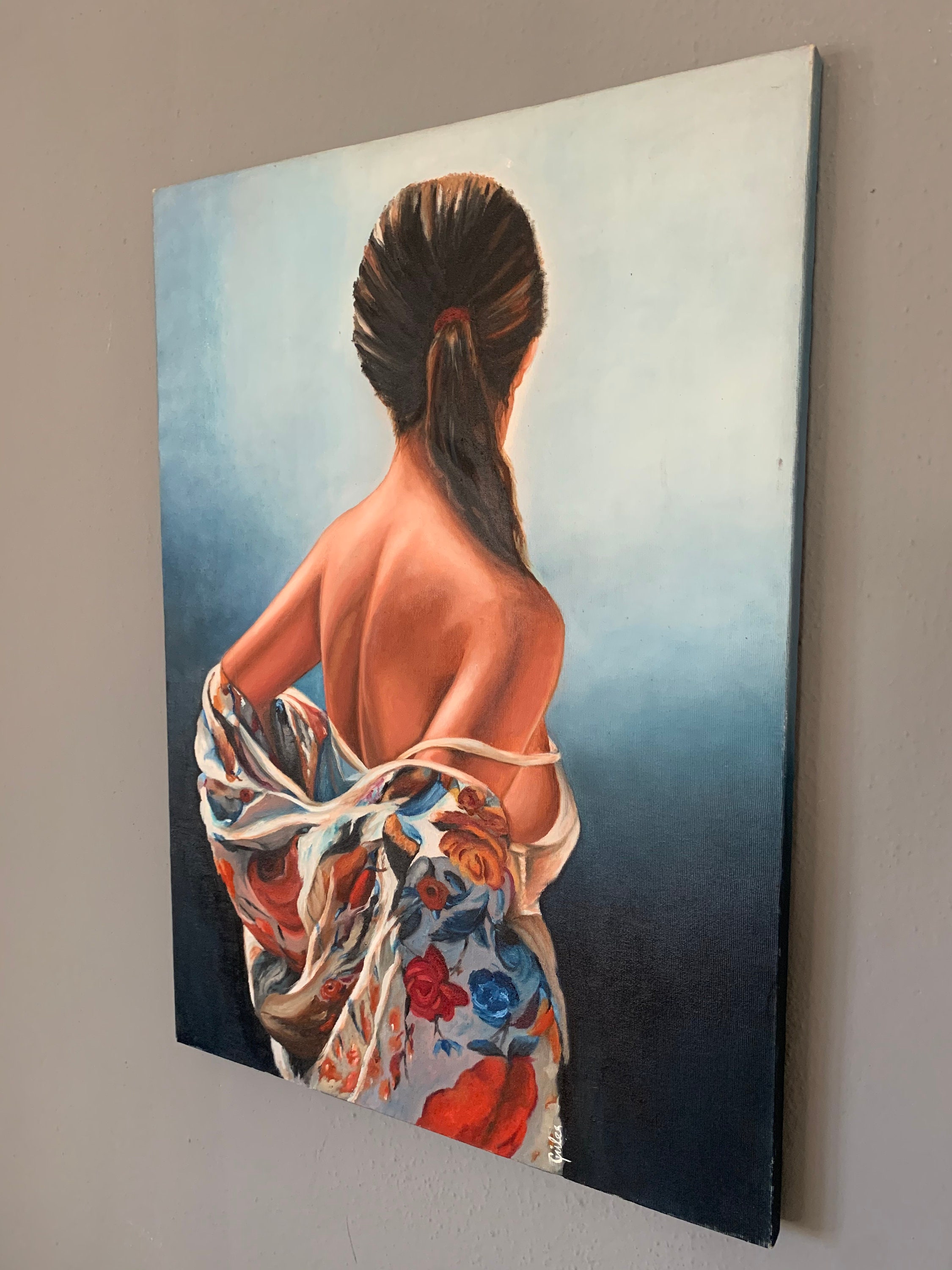 Oil Painting Art Female Back Themed Oil Painting With View | Etsy