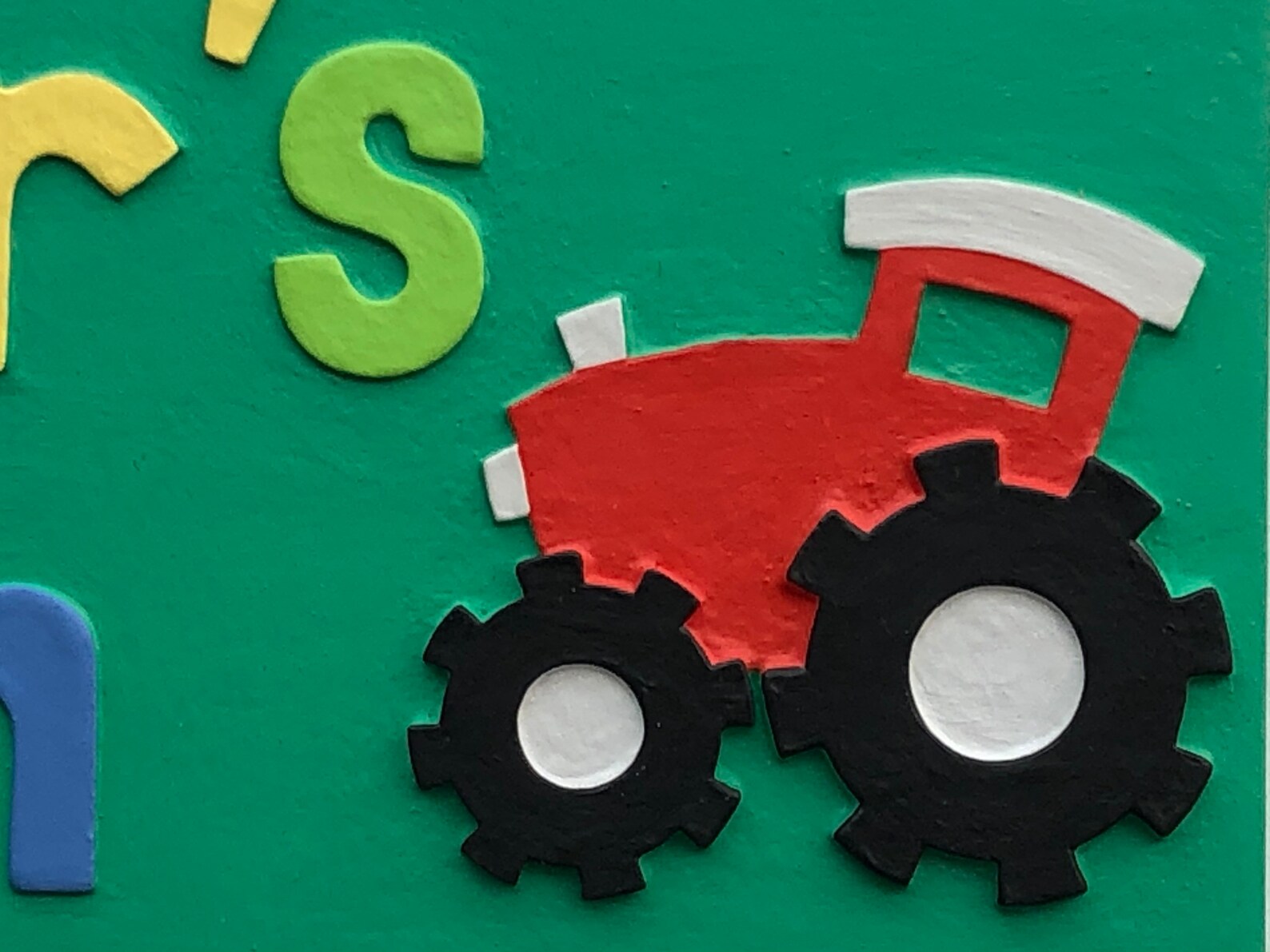 Any Name Tractor Themed Personalised Name Plate With Green Background ...
