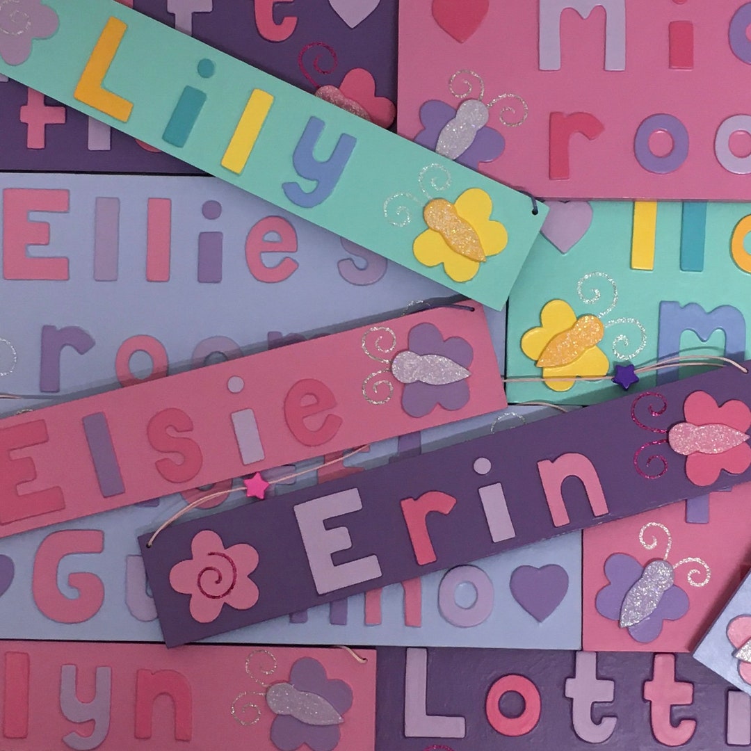 Personalised Butterfly Name Plate - Etsy