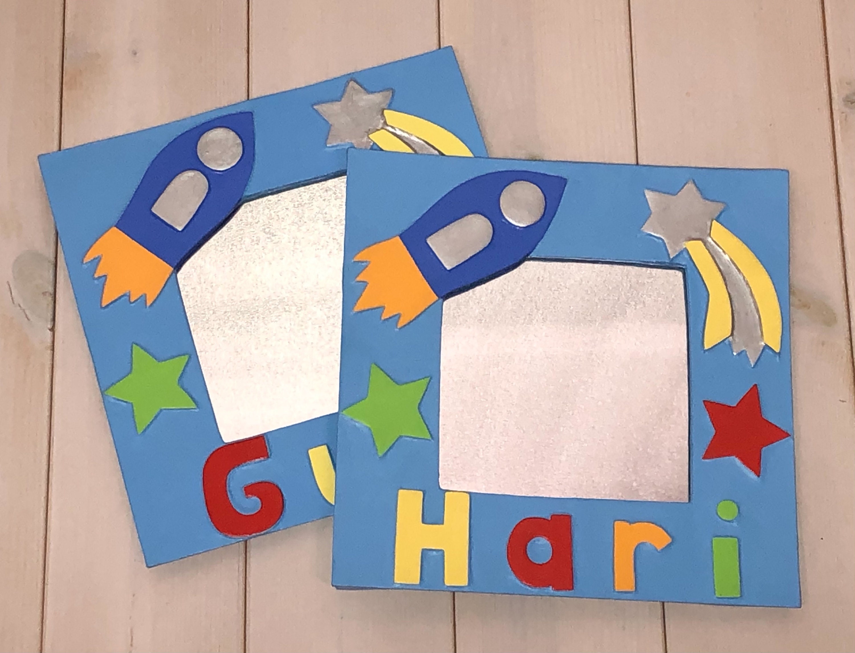 Personalised Sky Blue Rocket Mirror - Etsy.de