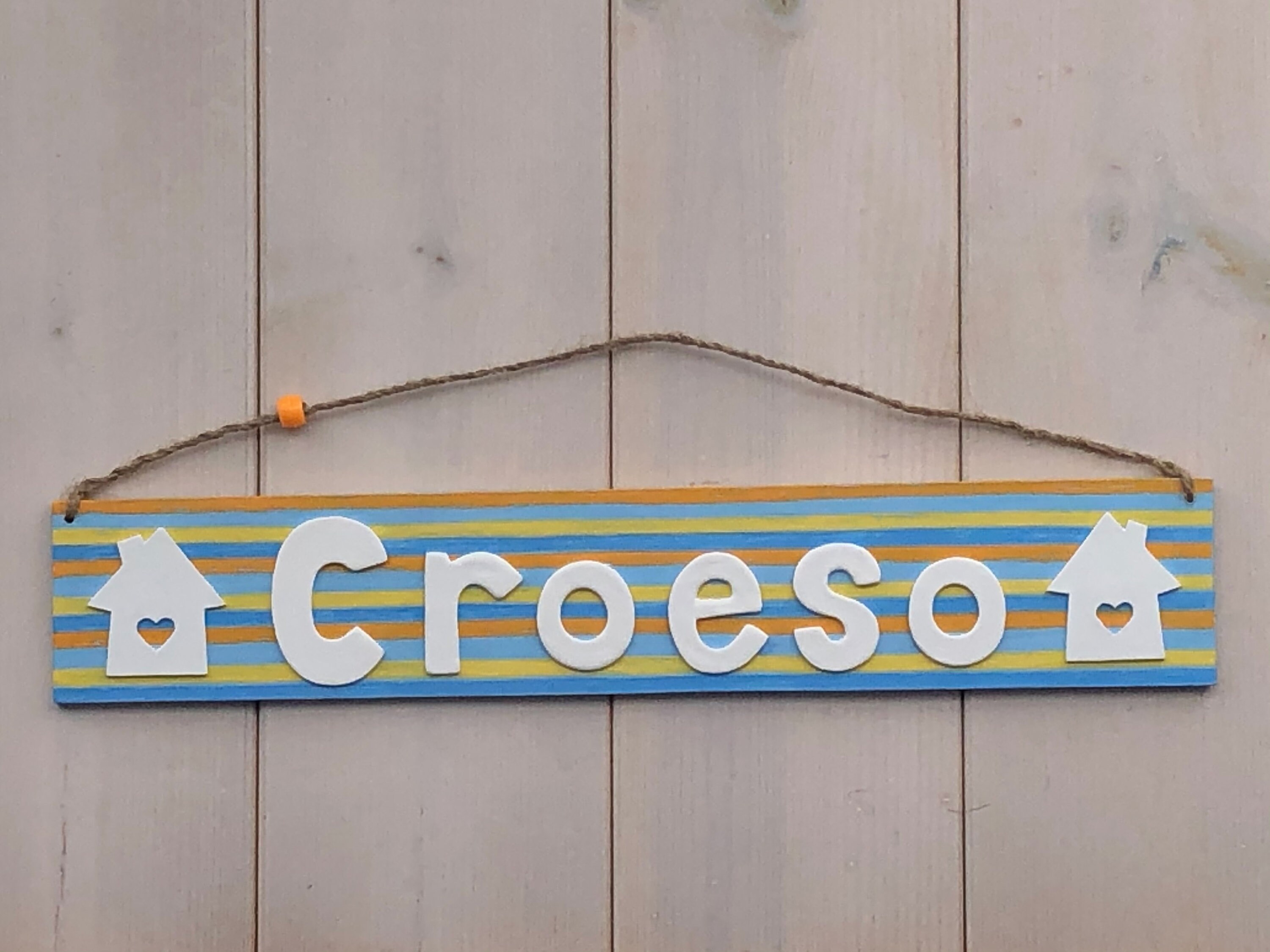 Welsh Hanging Door Sign croeso - Etsy UK