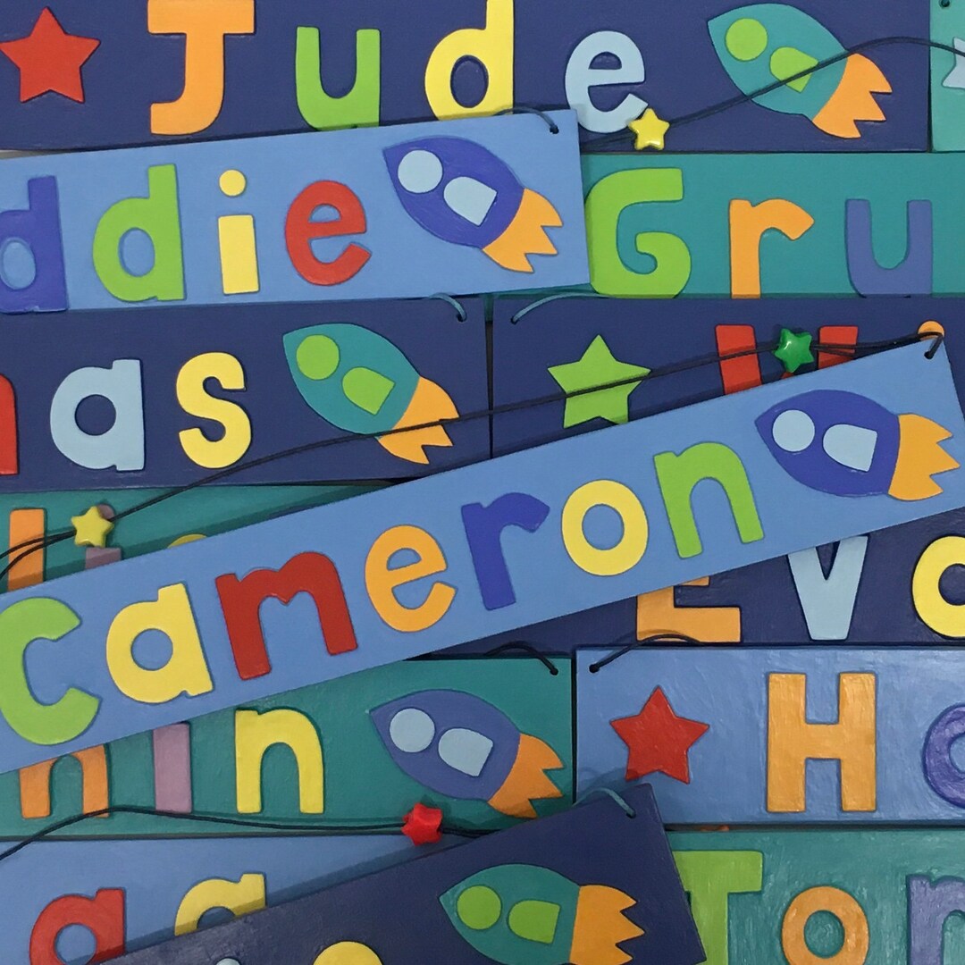Personalised Rocket Name Plate - Etsy
