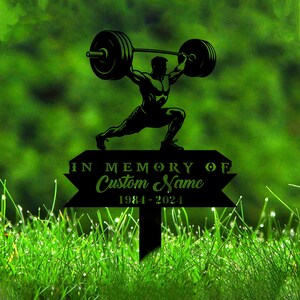 Custom Bodybuilding Athlete Metal Memorial Stake Personalized ...