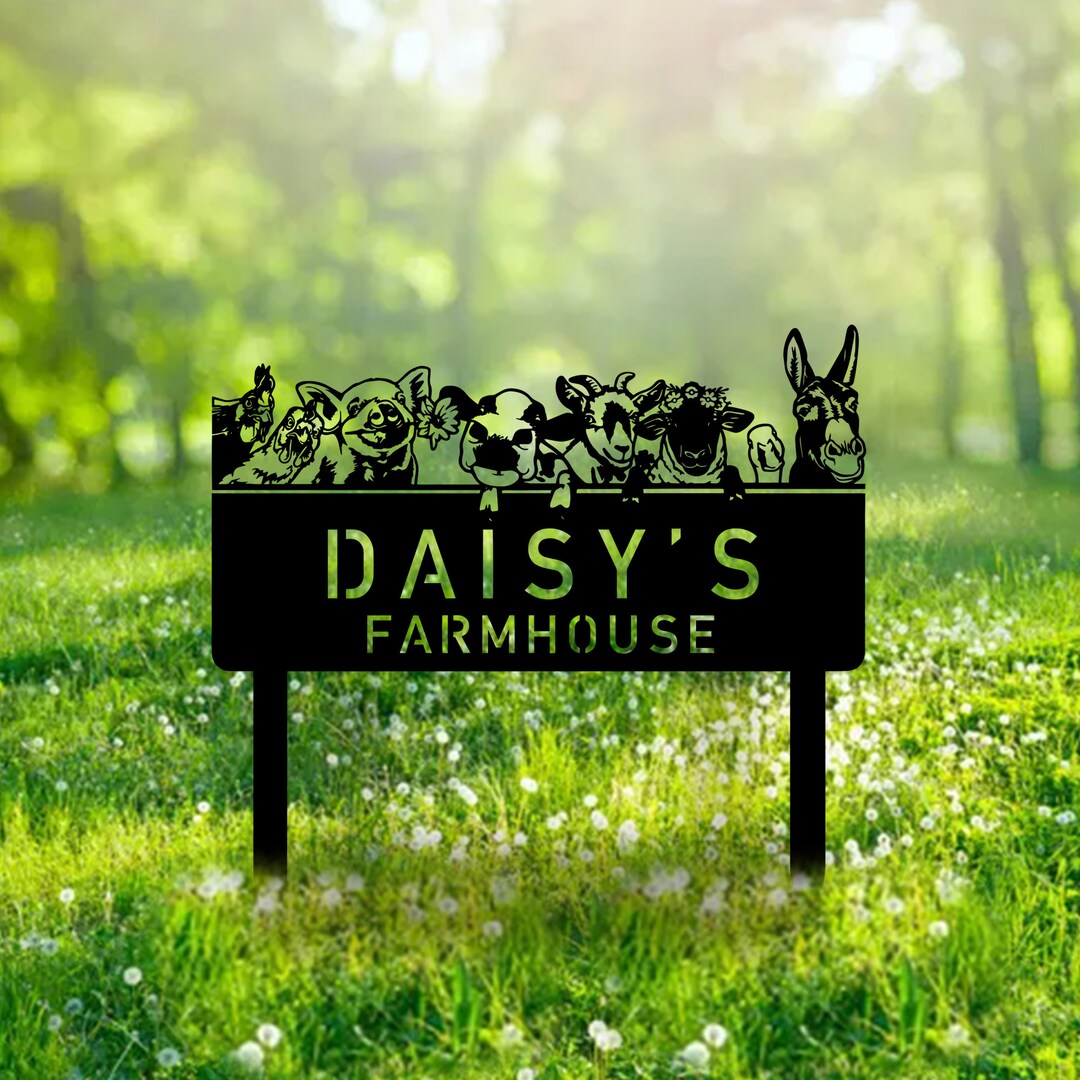 Custom Chicken Pig Cow Goat Sheep Duck Donkey Farmhouse Garden Metal ...