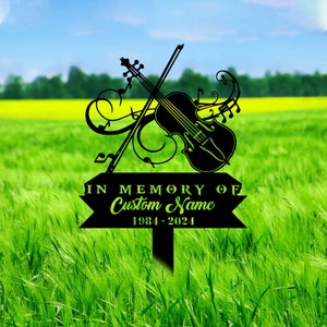 Custom Violin Musical Instrument Metal Memorial Stake Personalized ...