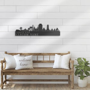 Custom Boricua Puerto Rico City Skyline Metal Wall Art LED Light ...