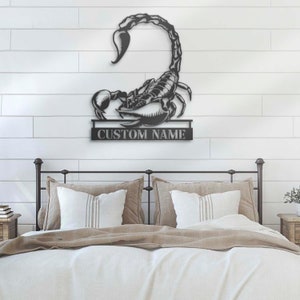 Custom Scorpion Metal Wall Art LED Light Personalized Scorpion Lover ...