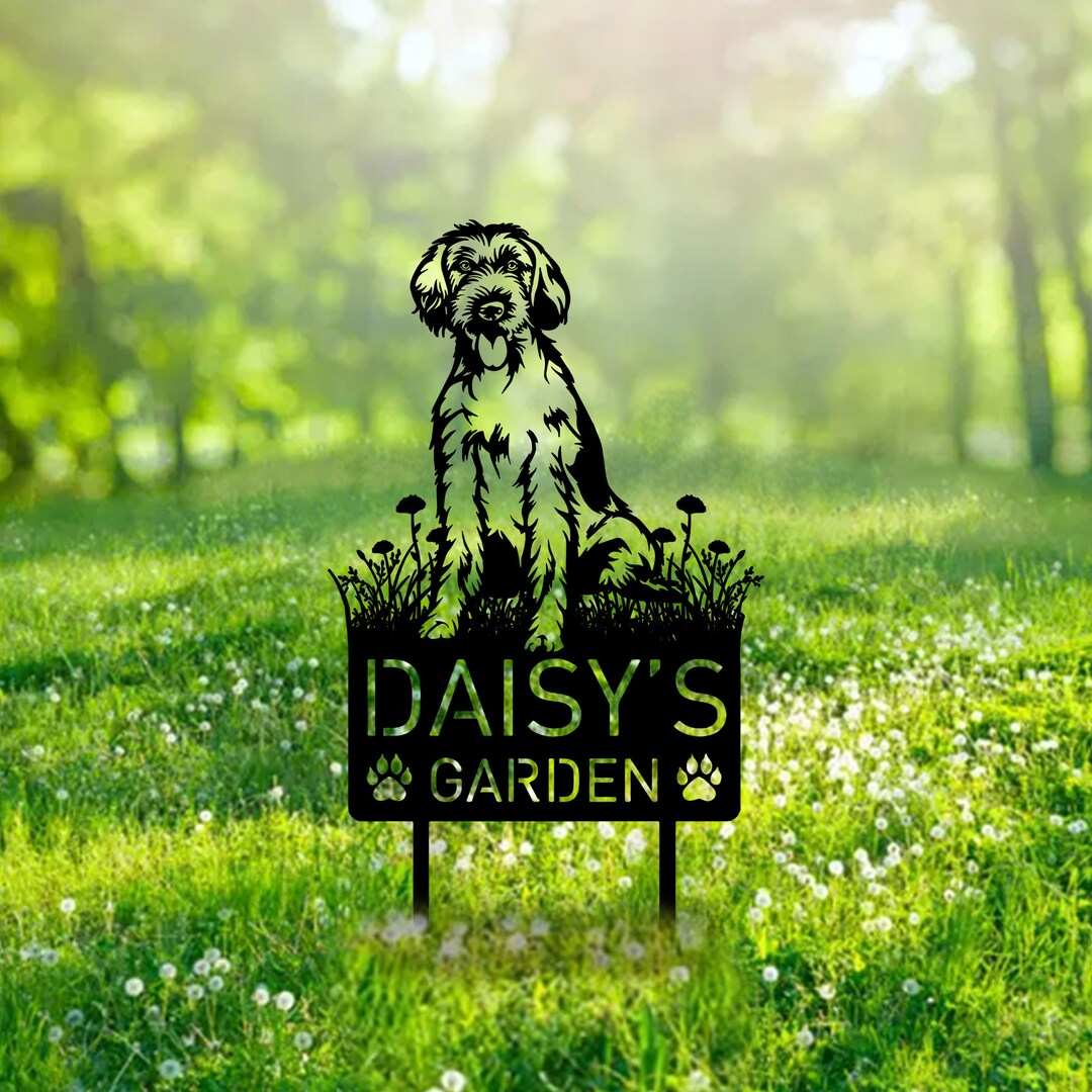 Custom German Wirehaired Pointer Metal Memorial Garden Stake ...