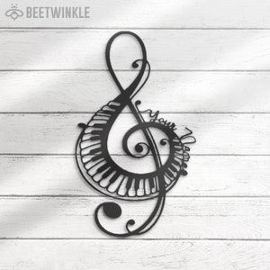 Custom Musical Note Piano Player Metal Wall Art LED Light Personalized ...