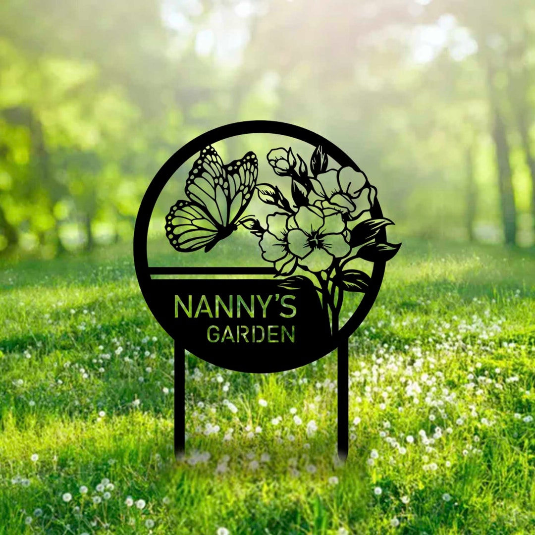 Custom Garden Name Metal Sign Personalized Gardenia Flower Sign With ...